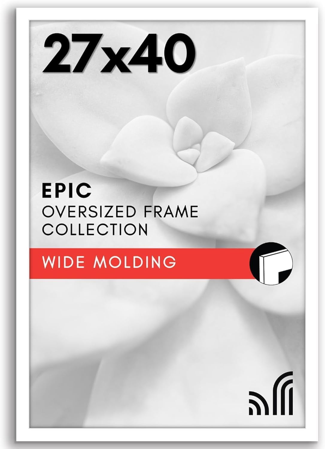 Americanflat 27x40 Picture Frame with Polished Plexiglass - White ...