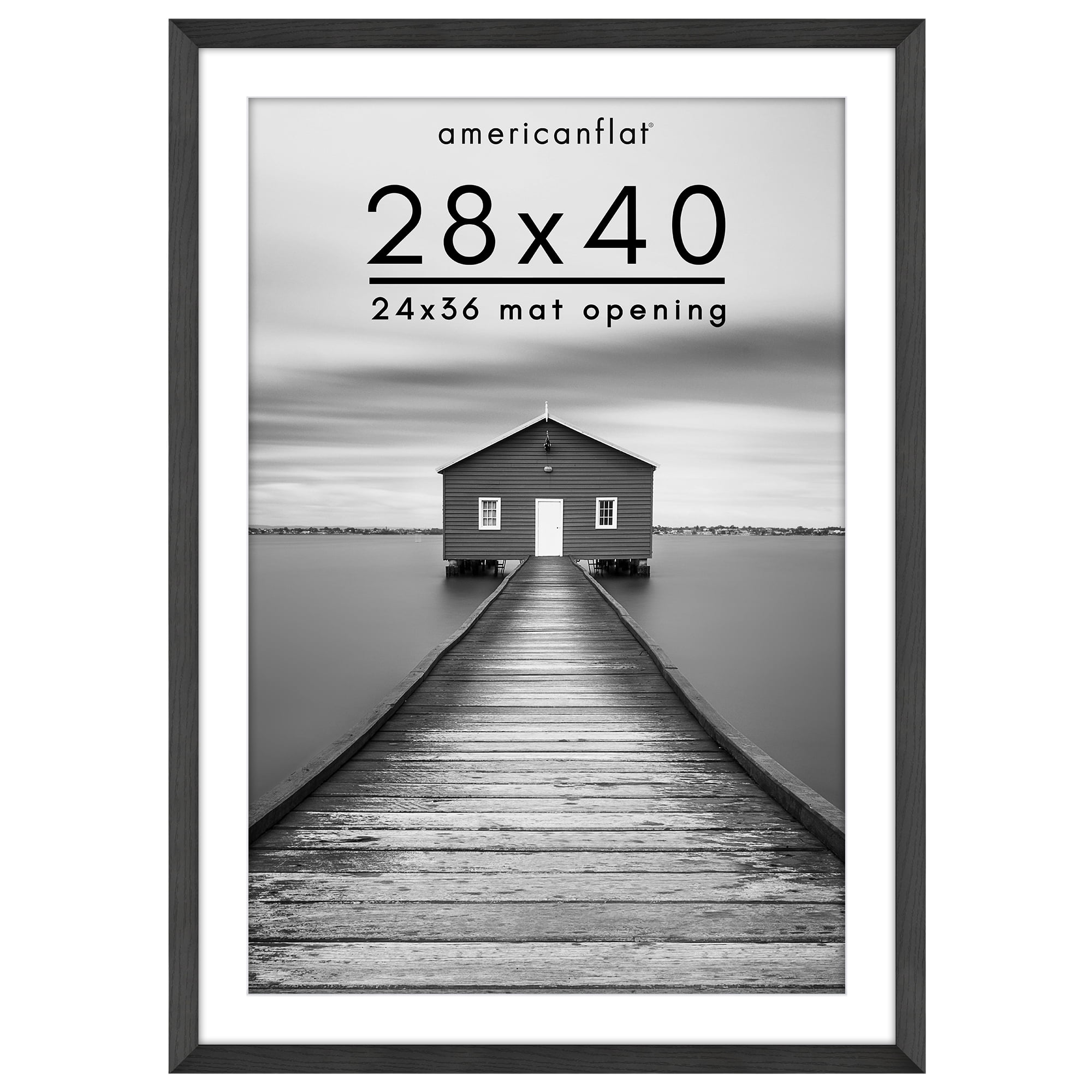 Free Shipping Americanflat 28x40 Wide Molding Picture Frame Black Walmart
