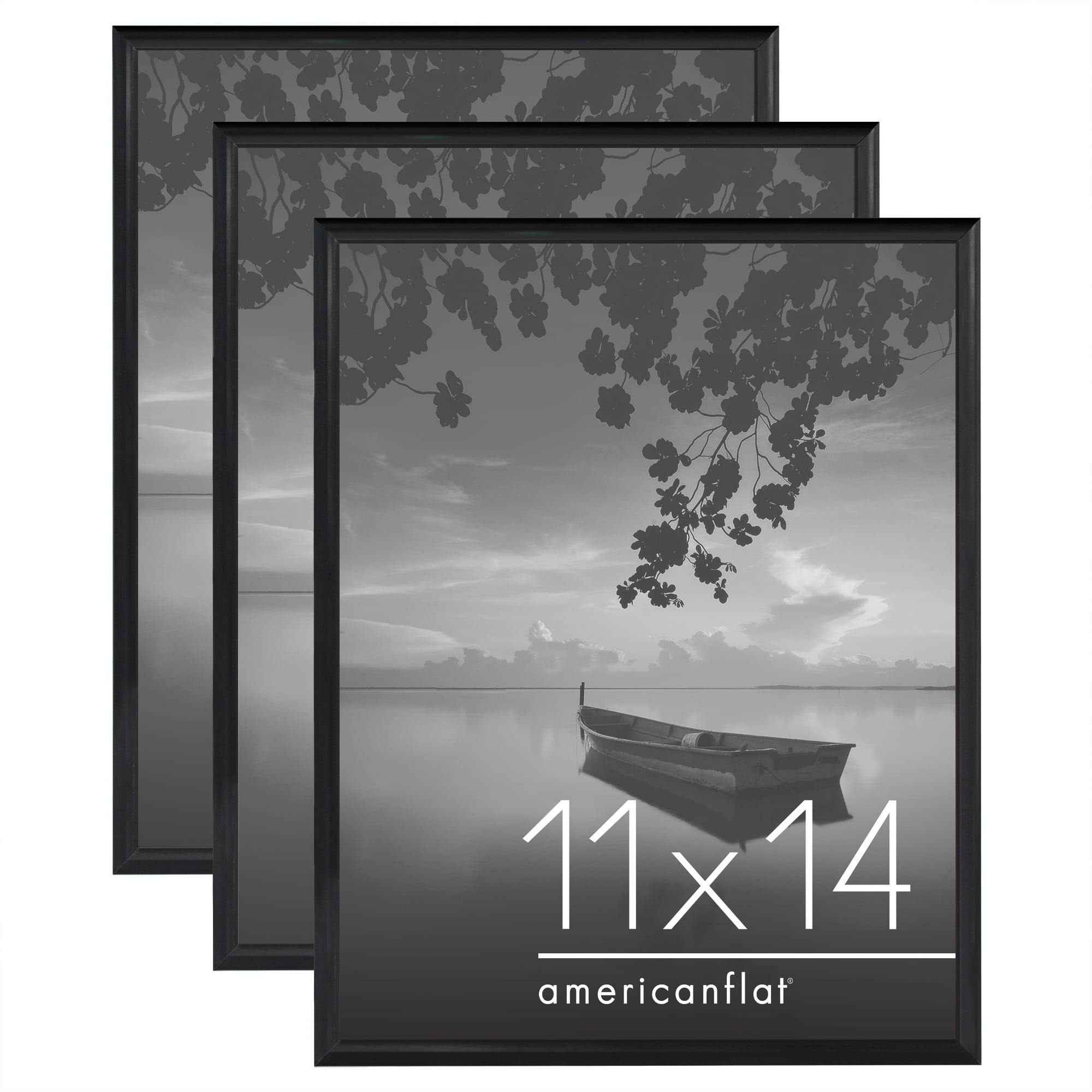 Americanflat 3 Pack Lightweight 11x14 Poster Frames - Black - Walmart.com