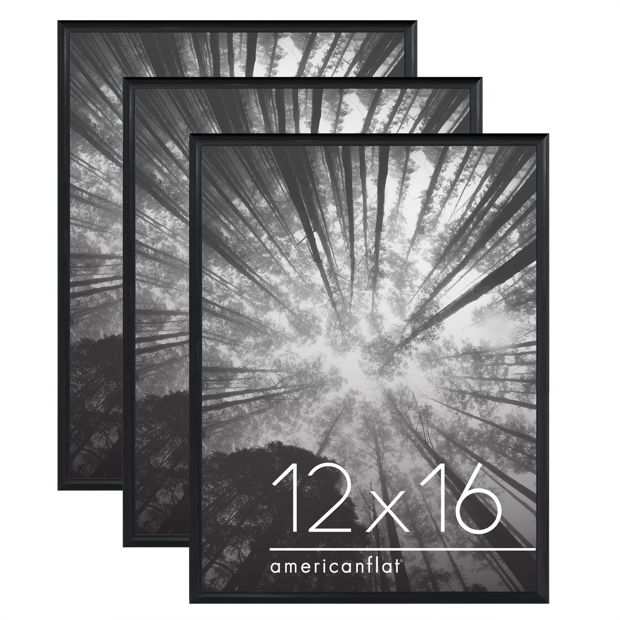 Americanflat 3 Pack Lightweight 12x16 Poster Frames Black - Display ...