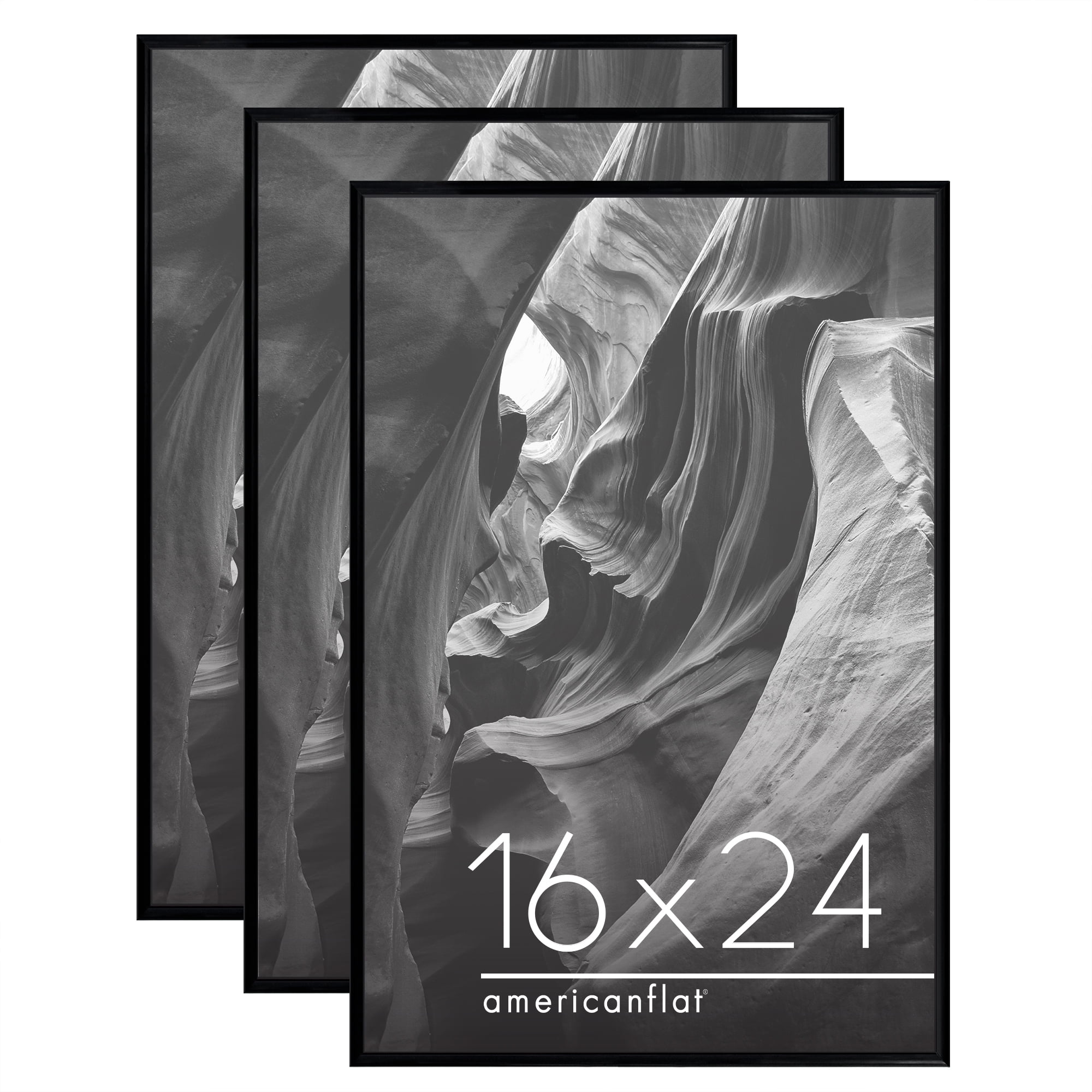 Americanflat 3 Pack Lightweight 16x24 Poster Frames - Black - Walmart.com