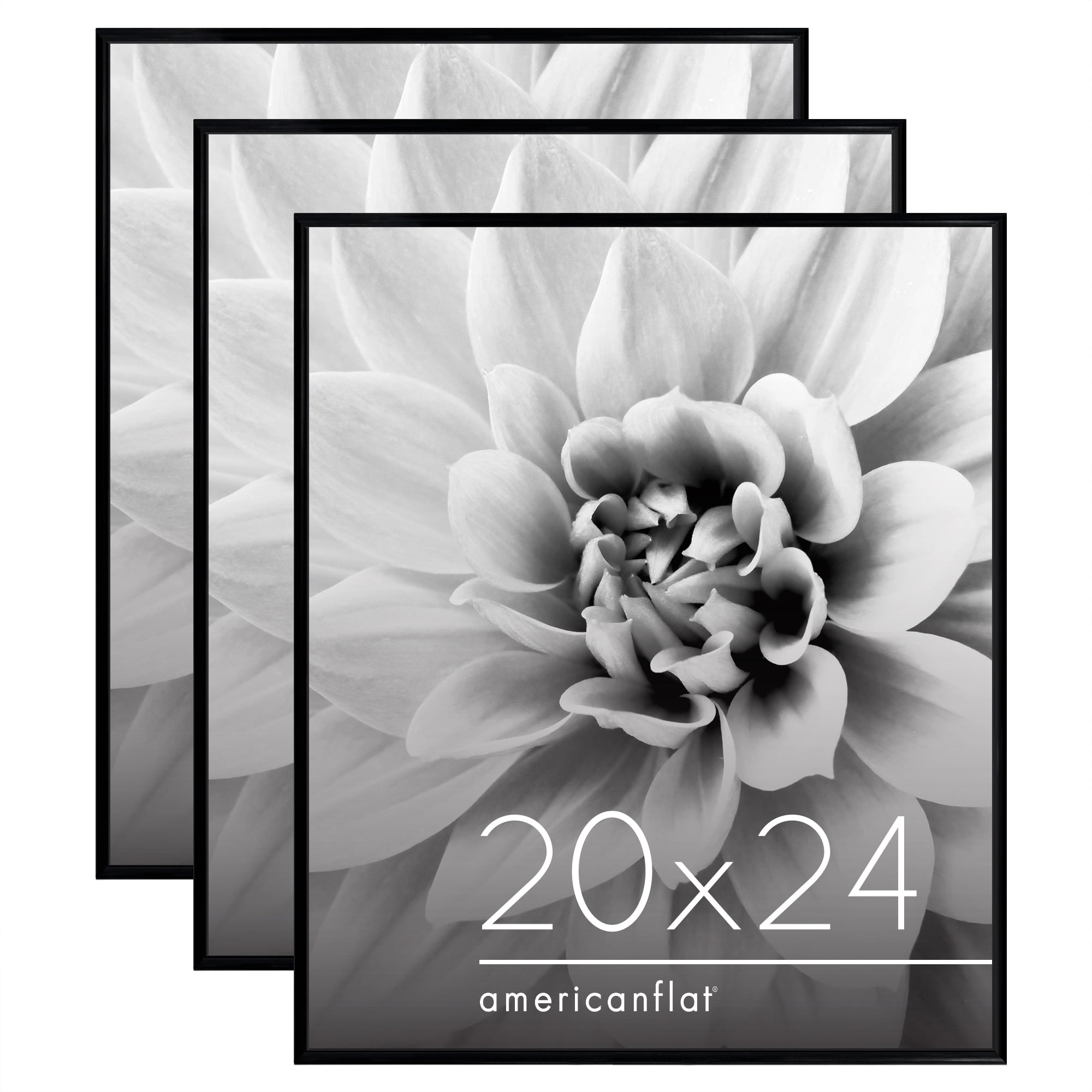 Americanflat 3 Pack Lightweight 20x24 Poster Frames - Black - Walmart.com