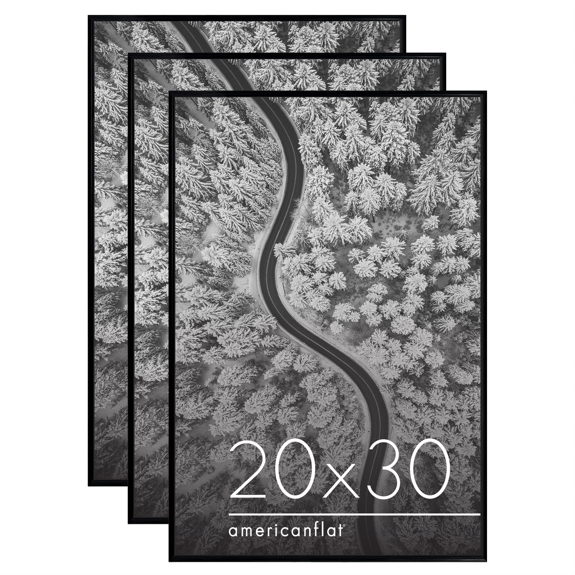 Americanflat 3 Pack Lightweight 20x30 Poster Frames - Black - Walmart.com