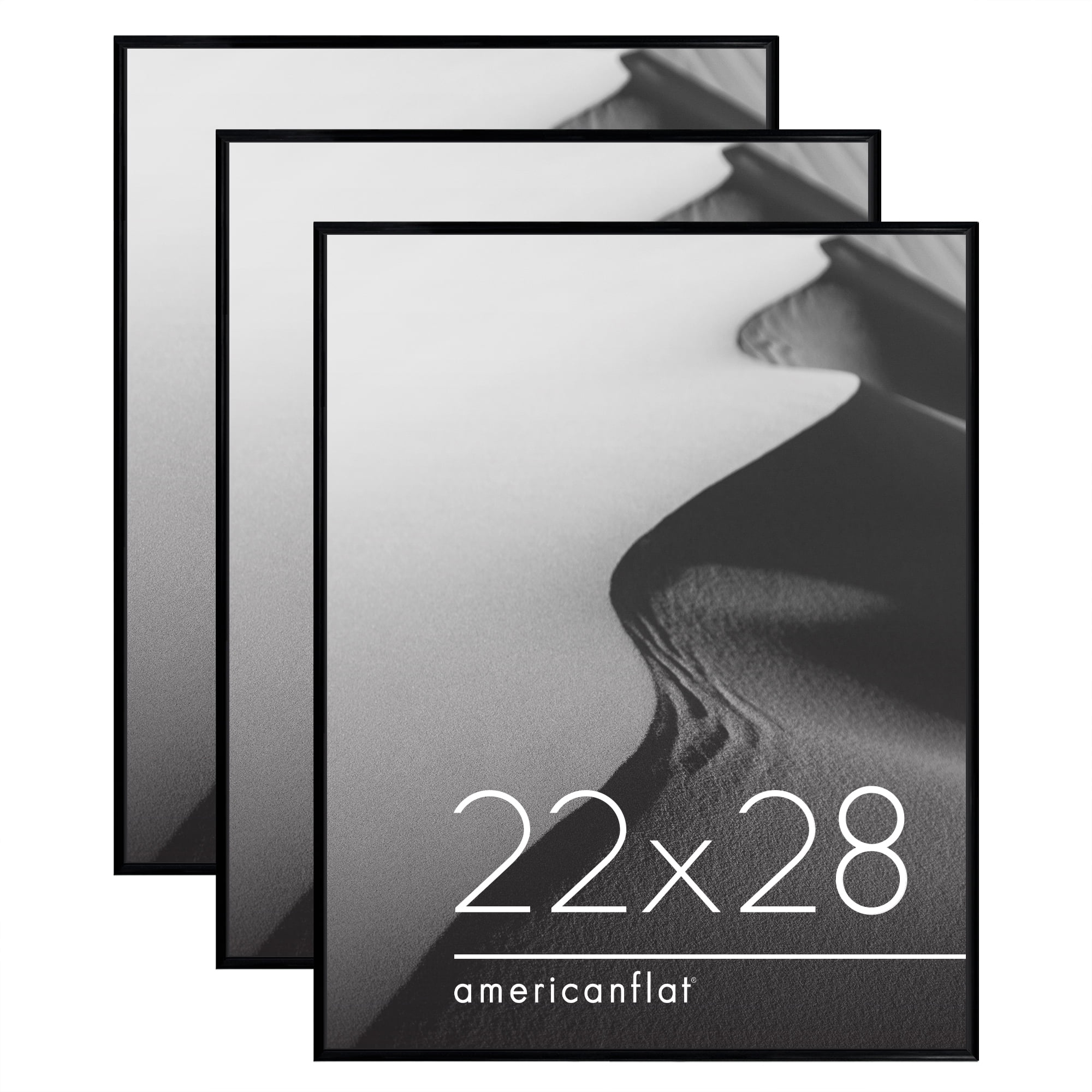 Americanflat 3 Pack Lightweight 22x28 Poster Frames - Black - Walmart.com