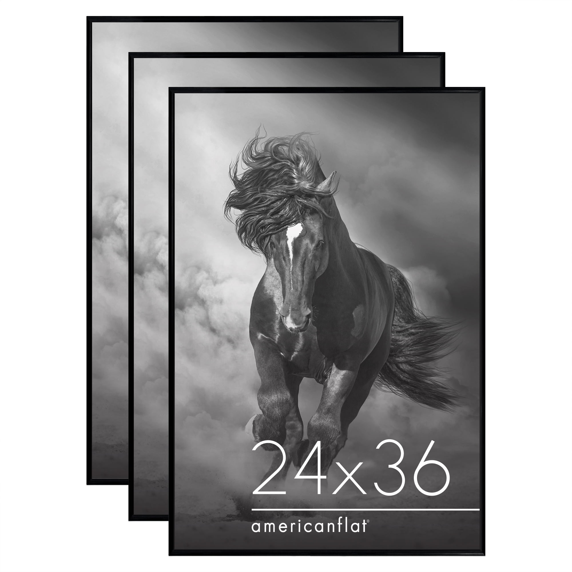 Americanflat 3 Pack Lightweight 24x36 Poster Frames - Black - Walmart.com