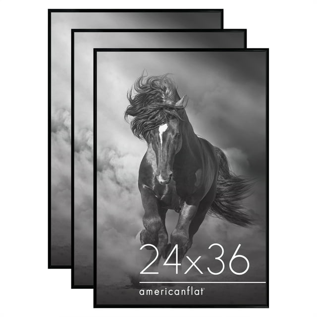 Americanflat 3 Pack Lightweight 24x36 Poster Frames - Black - Walmart.com