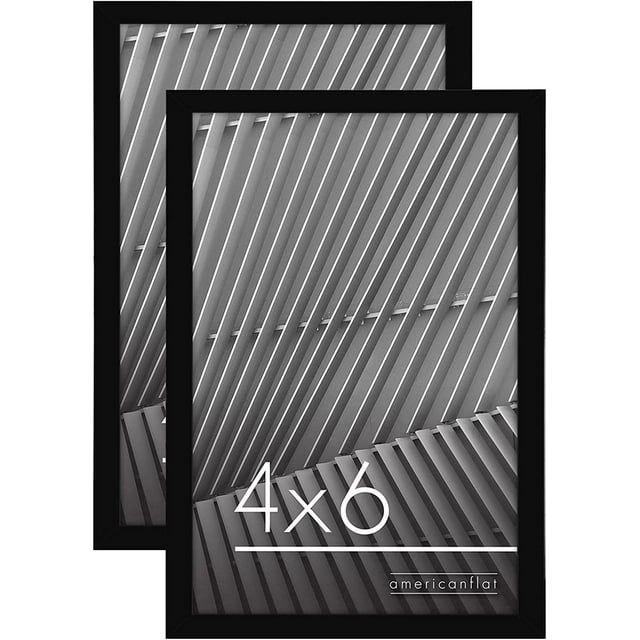 Americanflat 4x6 Picture Frame 2 Pack in Black with Polished Plexiglass ...