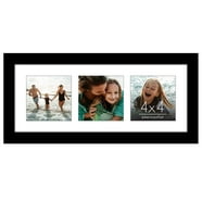 Tabletop Picture Frame Wood Trifold Hinged Photo Frame with 3 Openings ...
