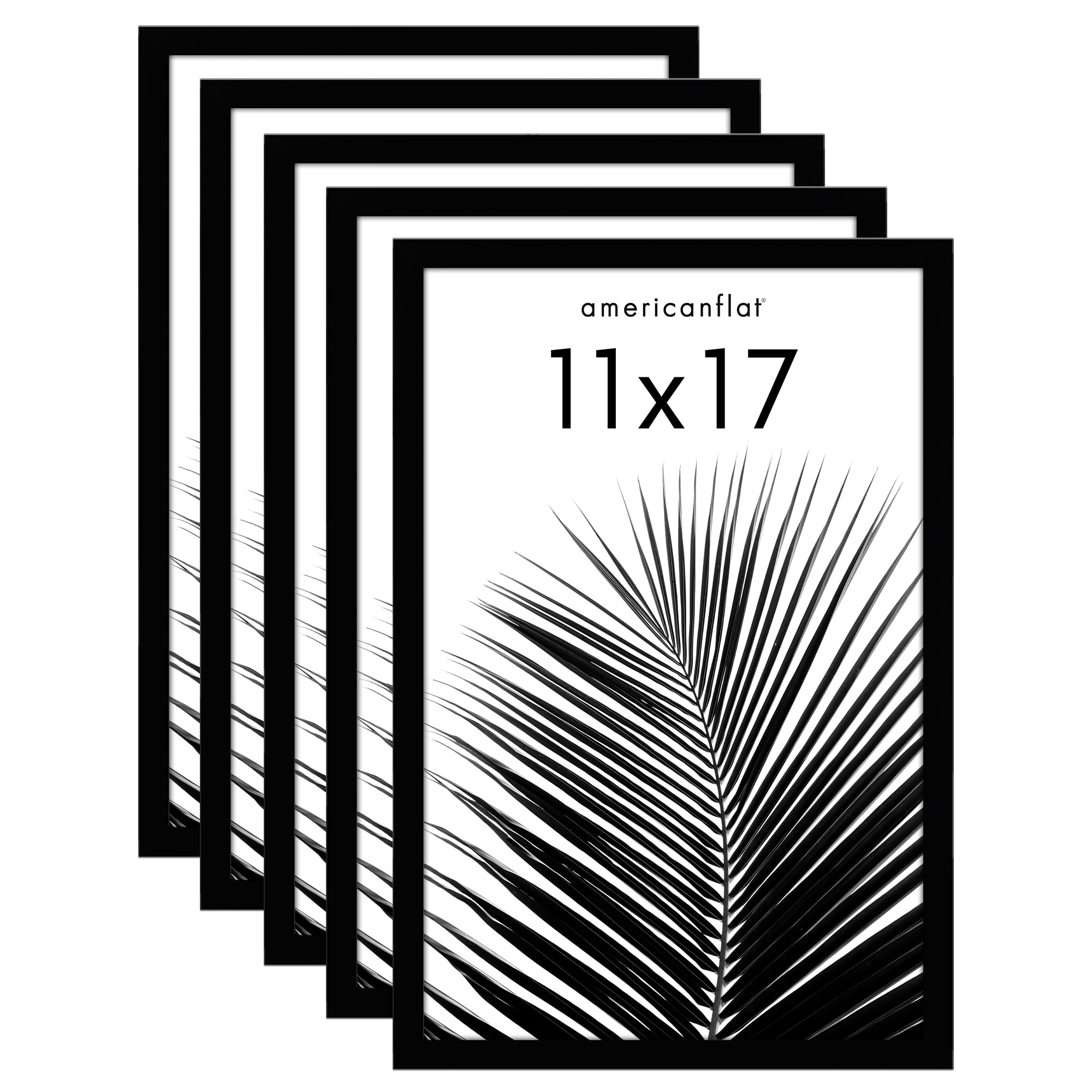 Americanflat 5 Pack 11x17 Picture Frames with Plexiglass Cover for ...