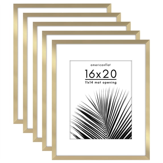 Free Shipping! Americanflat 5 Pack 16x20 Gold Frames with 11x14 Mat ...