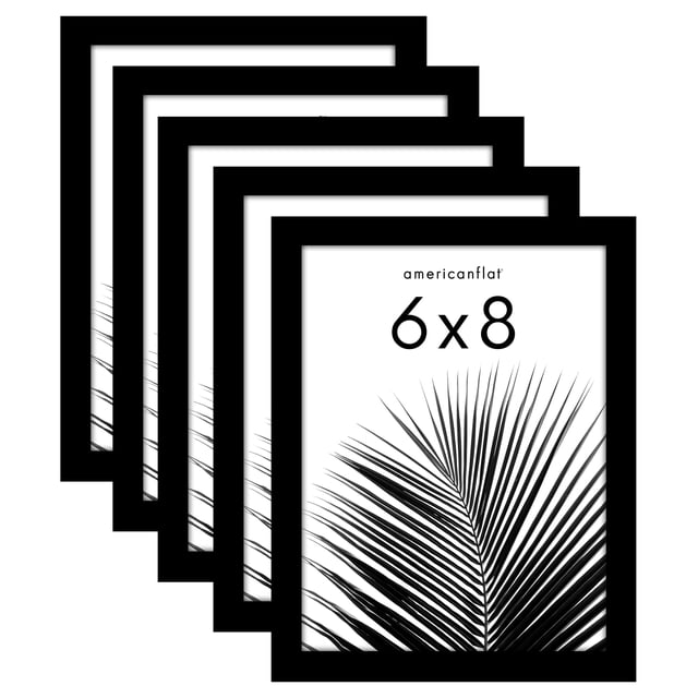 Americanflat 5 Pack 6x8 Picture Frames with Plexiglass Cover for ...