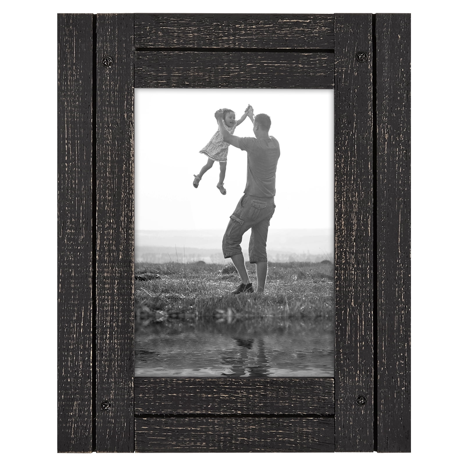 Americanflat 5x7 Charcoal Black Distressed Wood Frame - Made to Display ...
