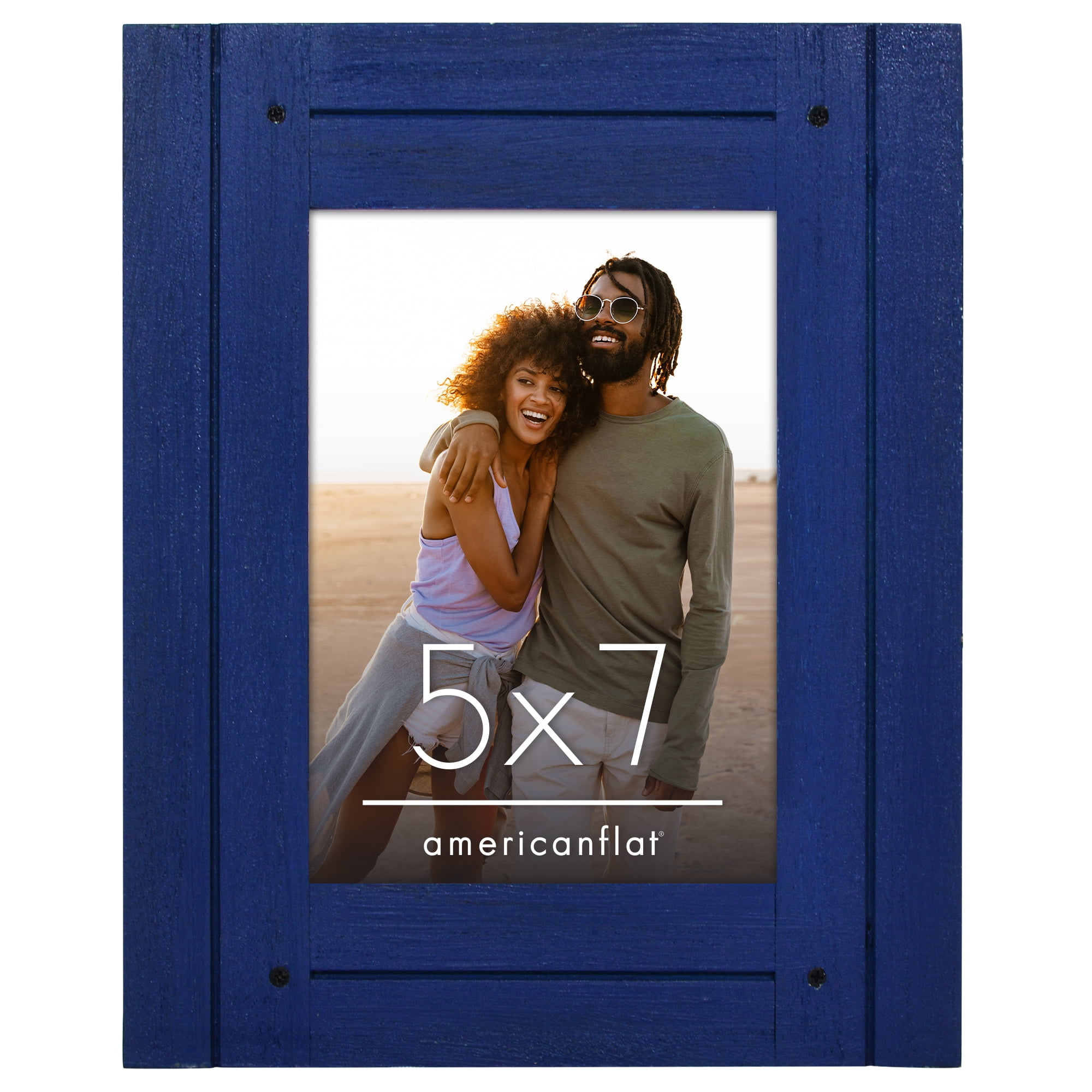 Americanflat 5" x 7" Picture Frame in Navy - Rustic Picture Frame with ...