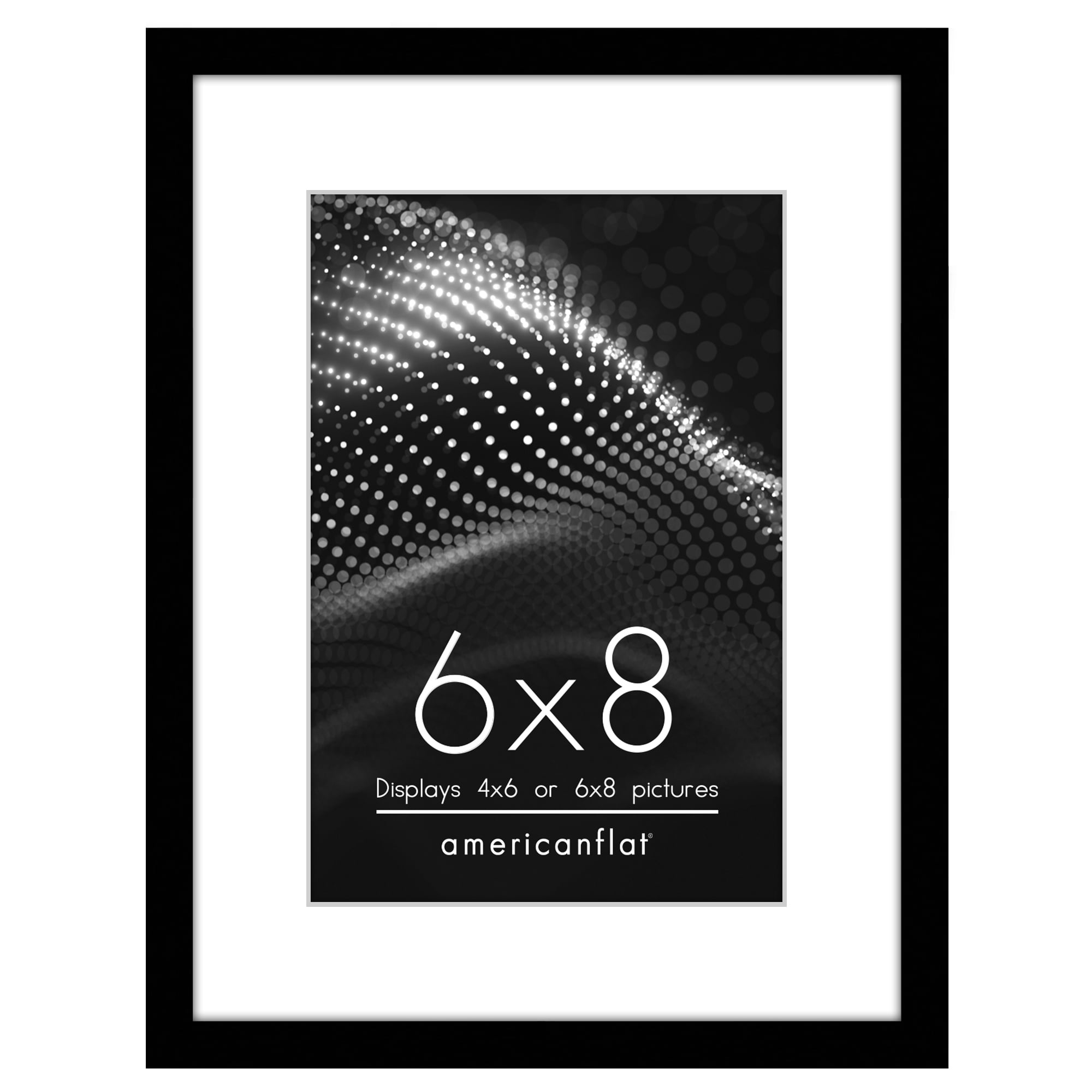 Americanflat 6x8 Picture Frame with Shatter-Resistant Glass with 4x6 ...