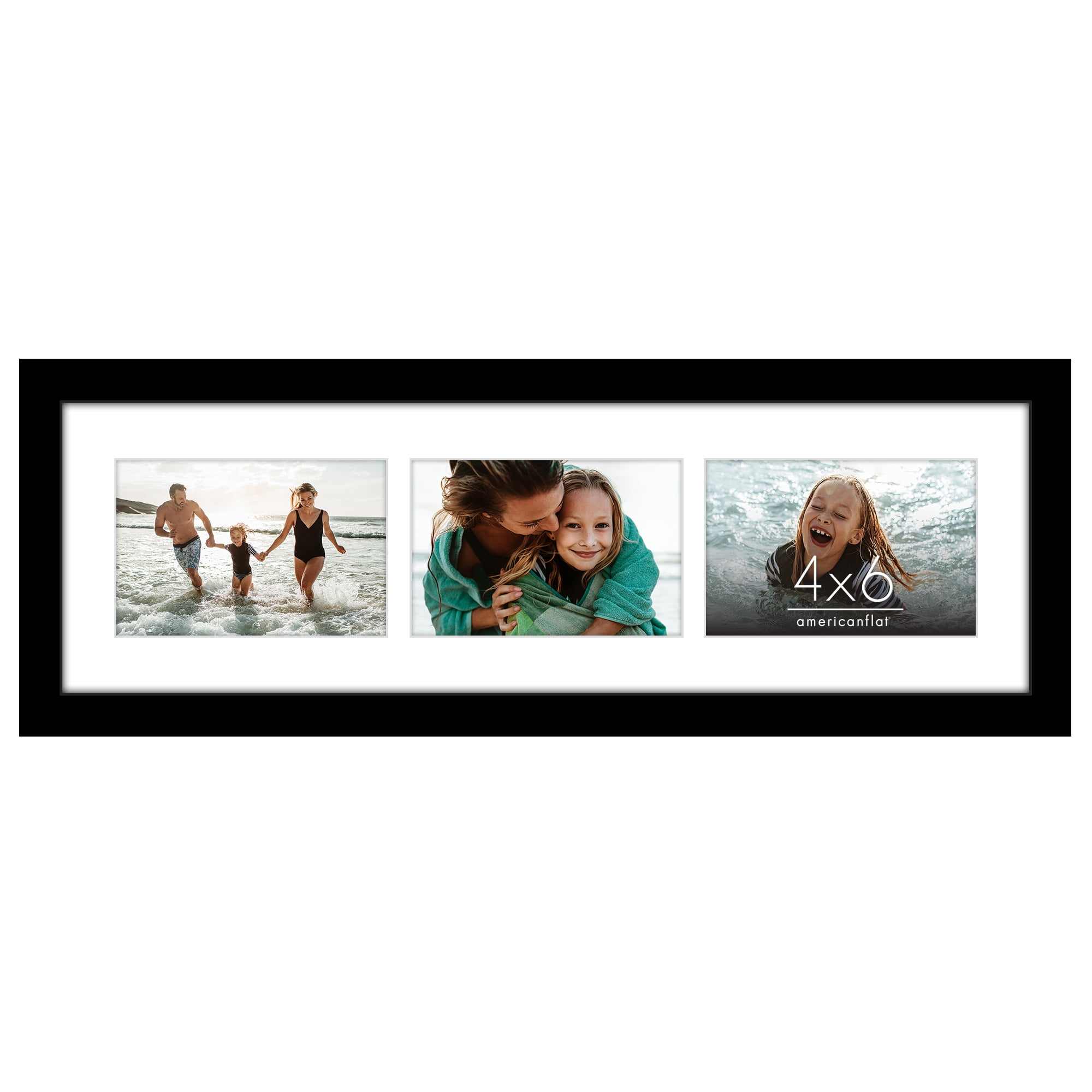 Americanflat 6x20 Collage Frame for Three 4x6 Photos or One 6x20 ...
