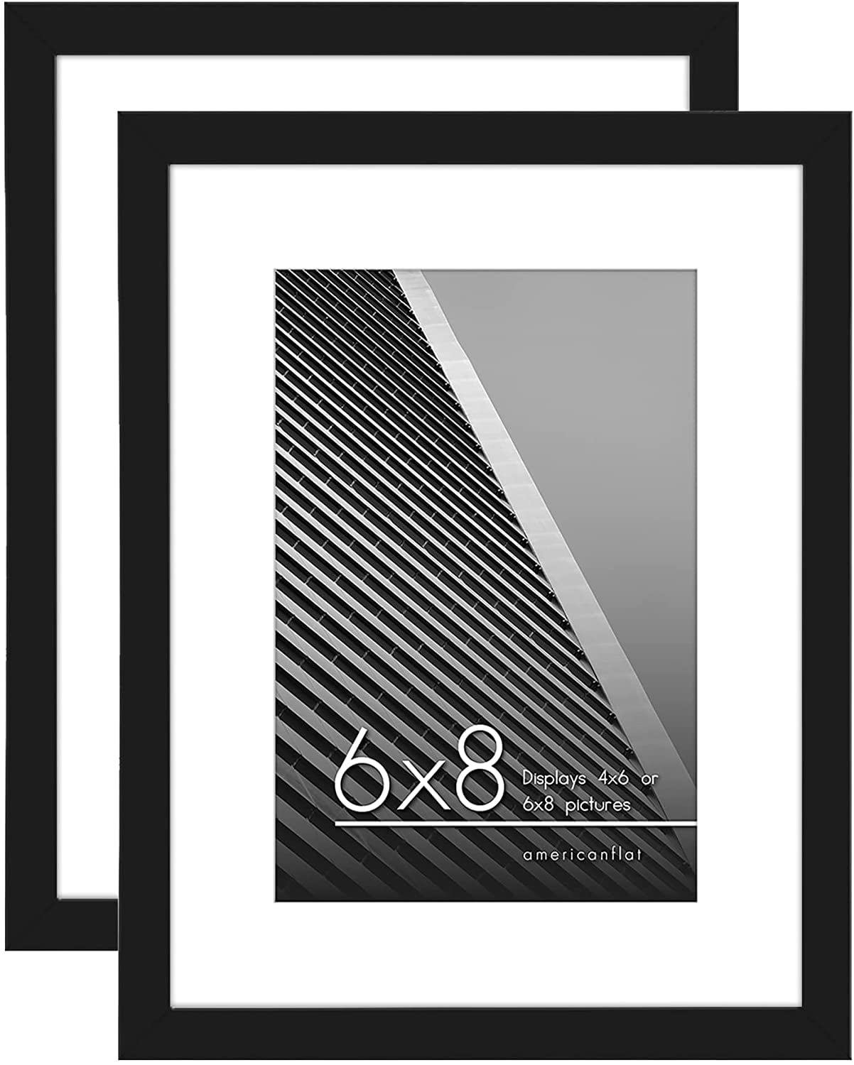 Americanflat 6x8 Picture Frame in Walnut with Shatter Resistant Glass ...