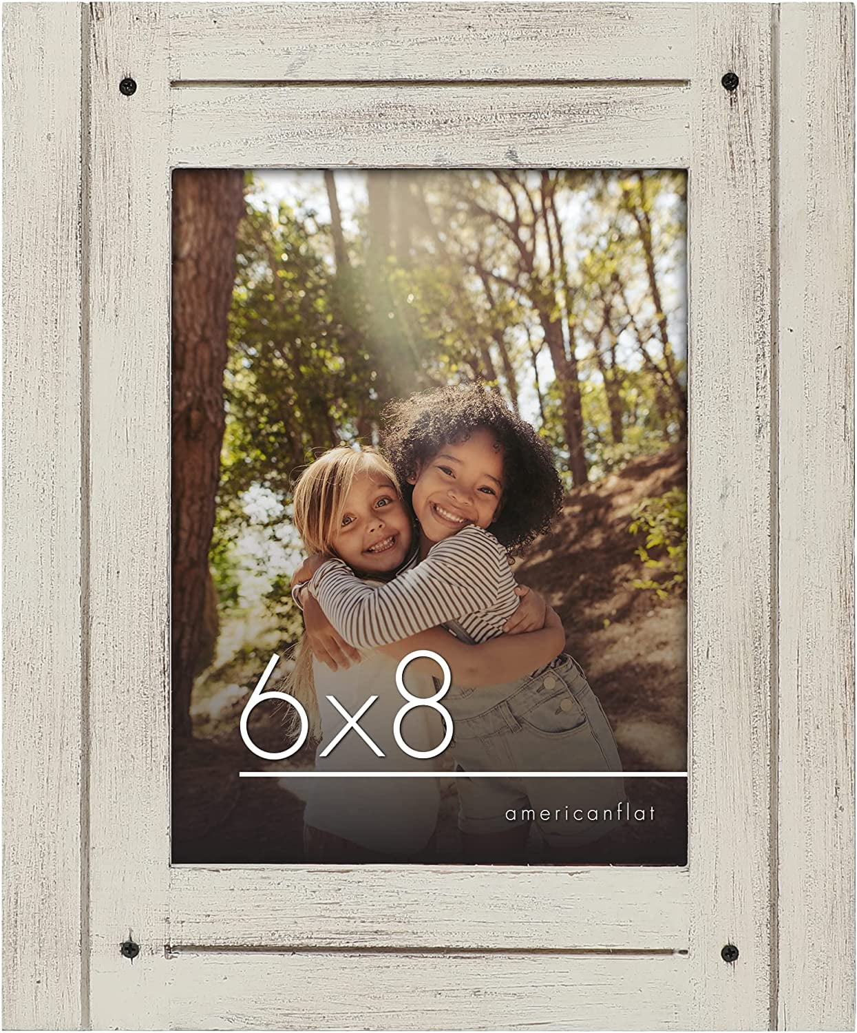 Americanflat 6x8 Rustic Picture Frame - Aspen White Wood - Walmart.com