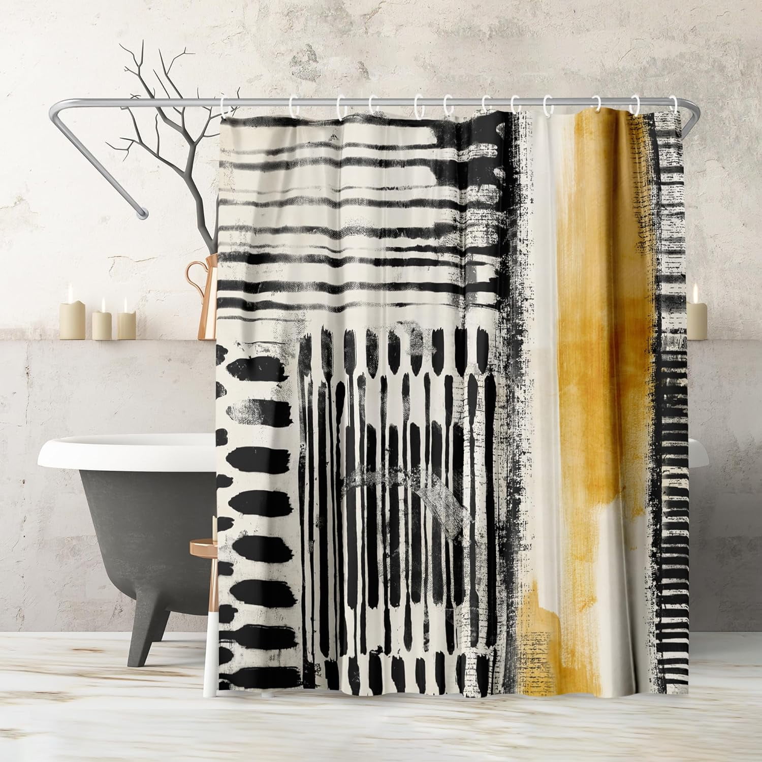 Americanflat 71x74 Abstract Shower Curtain 100% Polyester Shower ...