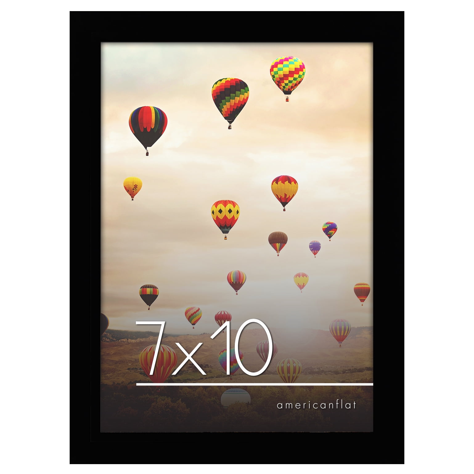 Americanflat 7x10 Picture Frame in Black - Composite Wood with Shatter ...