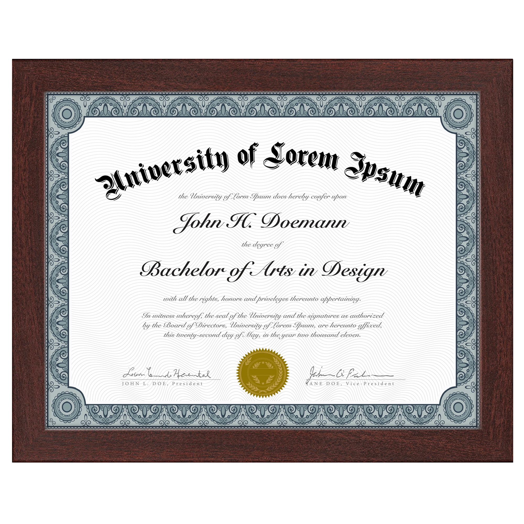 Americanflat 8.5x11 Diploma Frame - Document Frame with Shatter ...