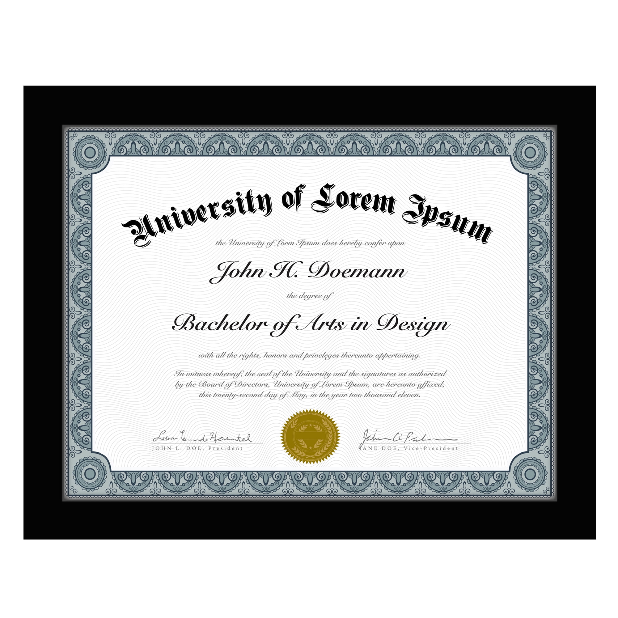 Americanflat 8.5x11 Diploma Frame with Shatter-Resistant Glass Document ...