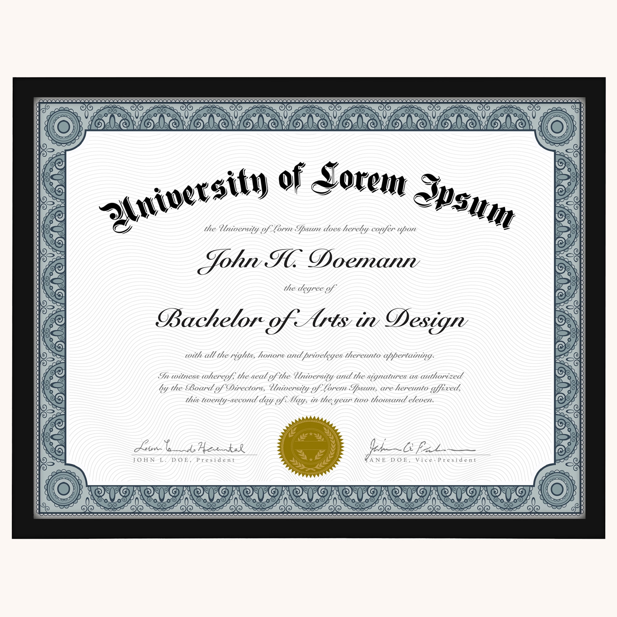 Americanflat 8.5x11 Thin Border Diploma Frame - Shatter-Resistant Glass ...