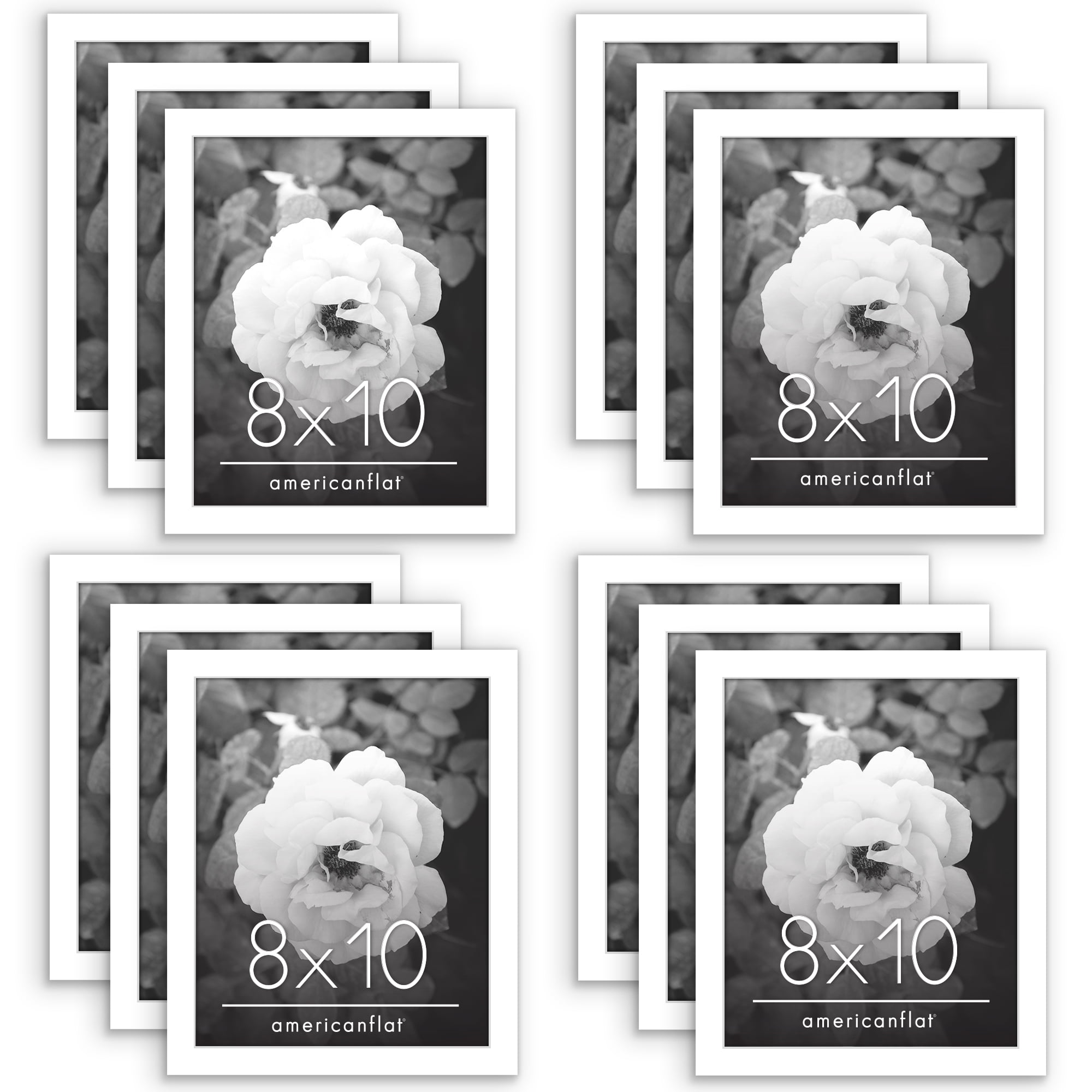Americanflat 8" x 10" Picture Frame Set to Enhance Wall Decor - White ...