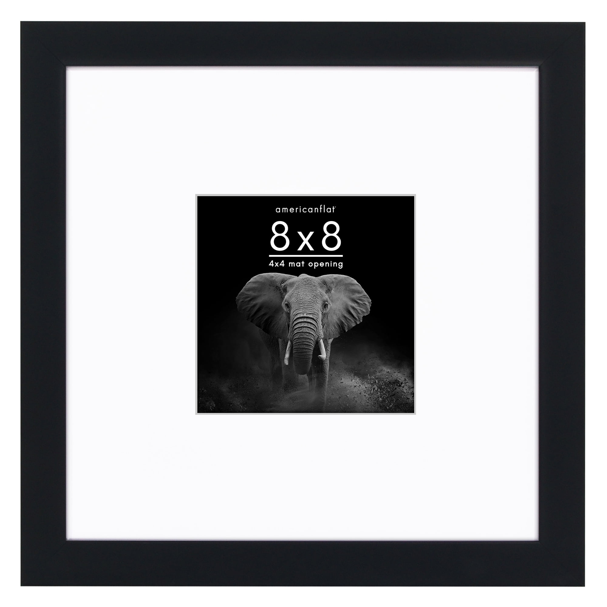 Americanflat 8x8 Picture Frame with Shatter-Resistant Glass with 4x4 ...