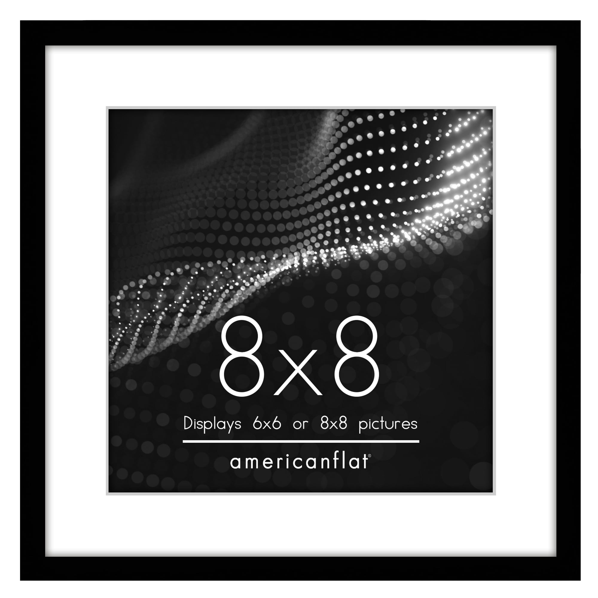 Americanflat 8x8 Picture Frame with 6x6 Mat Shatter-Resistant Glass ...