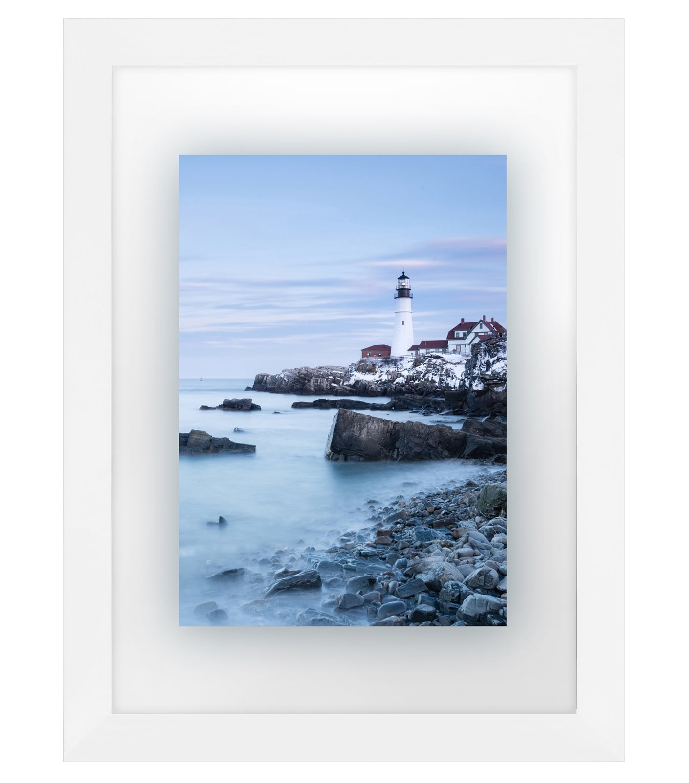 Americanflat 8x10 Floating Frame, MDF wood and polished glass, portrait ...