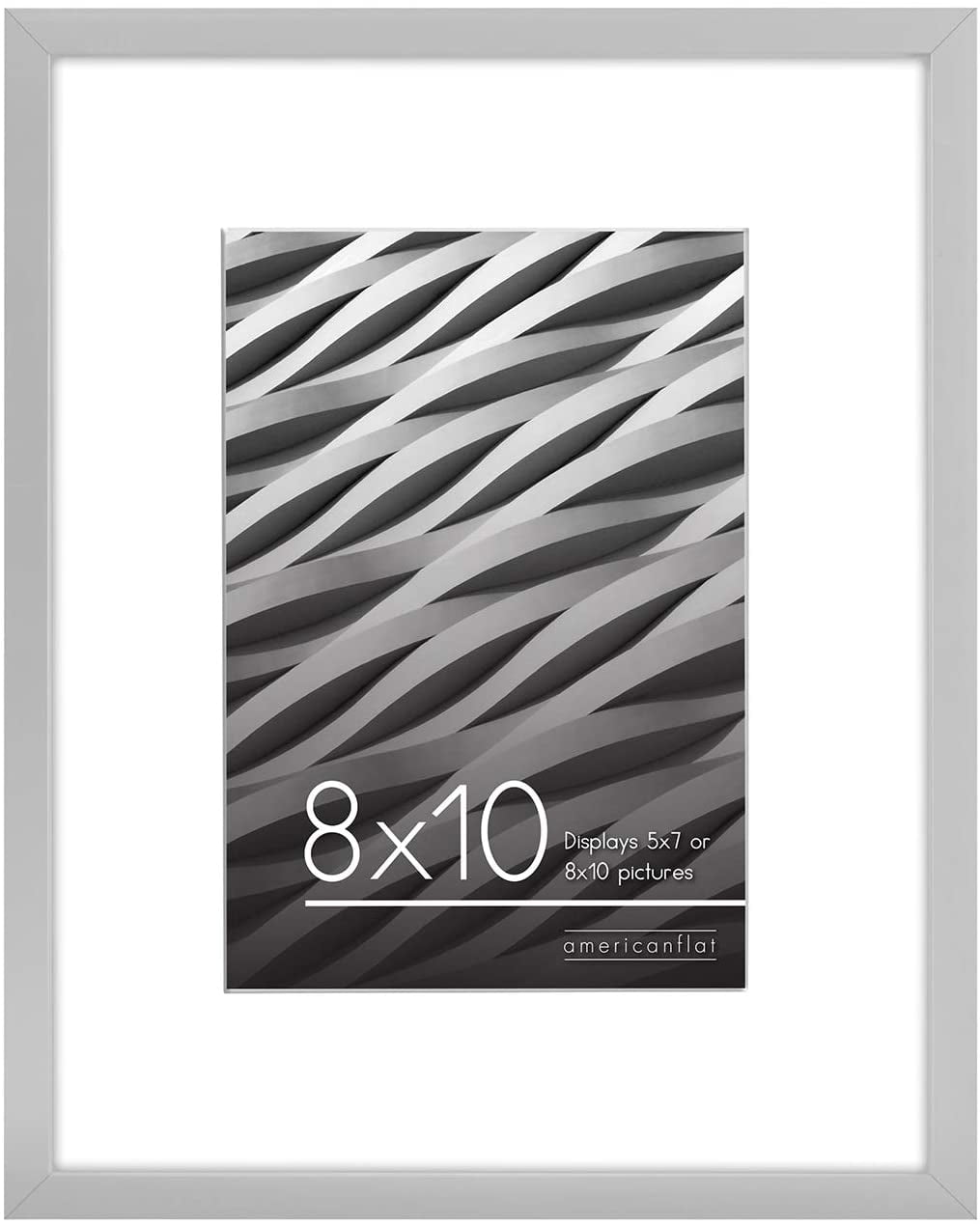 Americanflat 8x10 Picture Frame in Silver - Thin Border Frame Displays ...