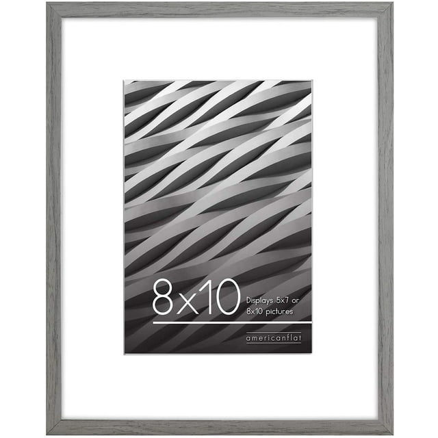 Americanflat 8x10 Picture Frame with Mat for 5x7, Plastic and shatter ...