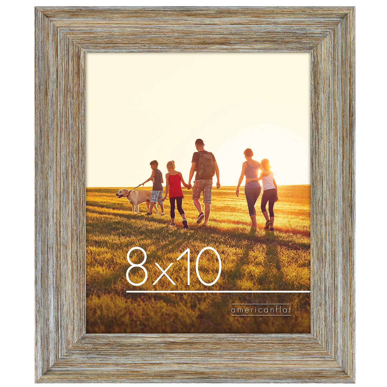Americanflat 8x10 Rustic Picture Frame in Metallic Grey with Polished ...