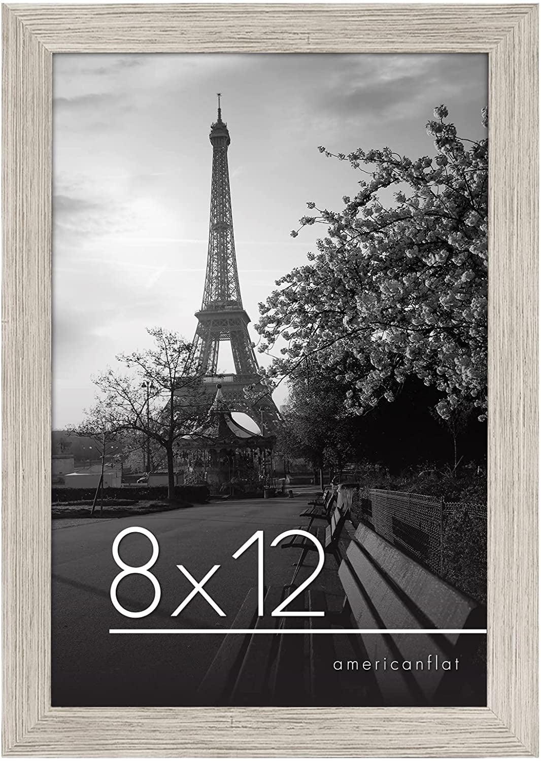 Americanflat 8x12 Picture Frame, MDF wood and shatter-resistant glass ...
