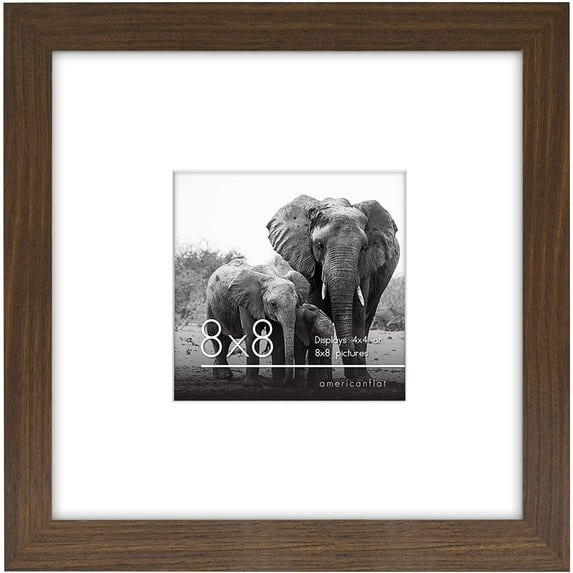 Free Shipping! Americanflat 8x8 Walnut Picture Frame with Shatter ...