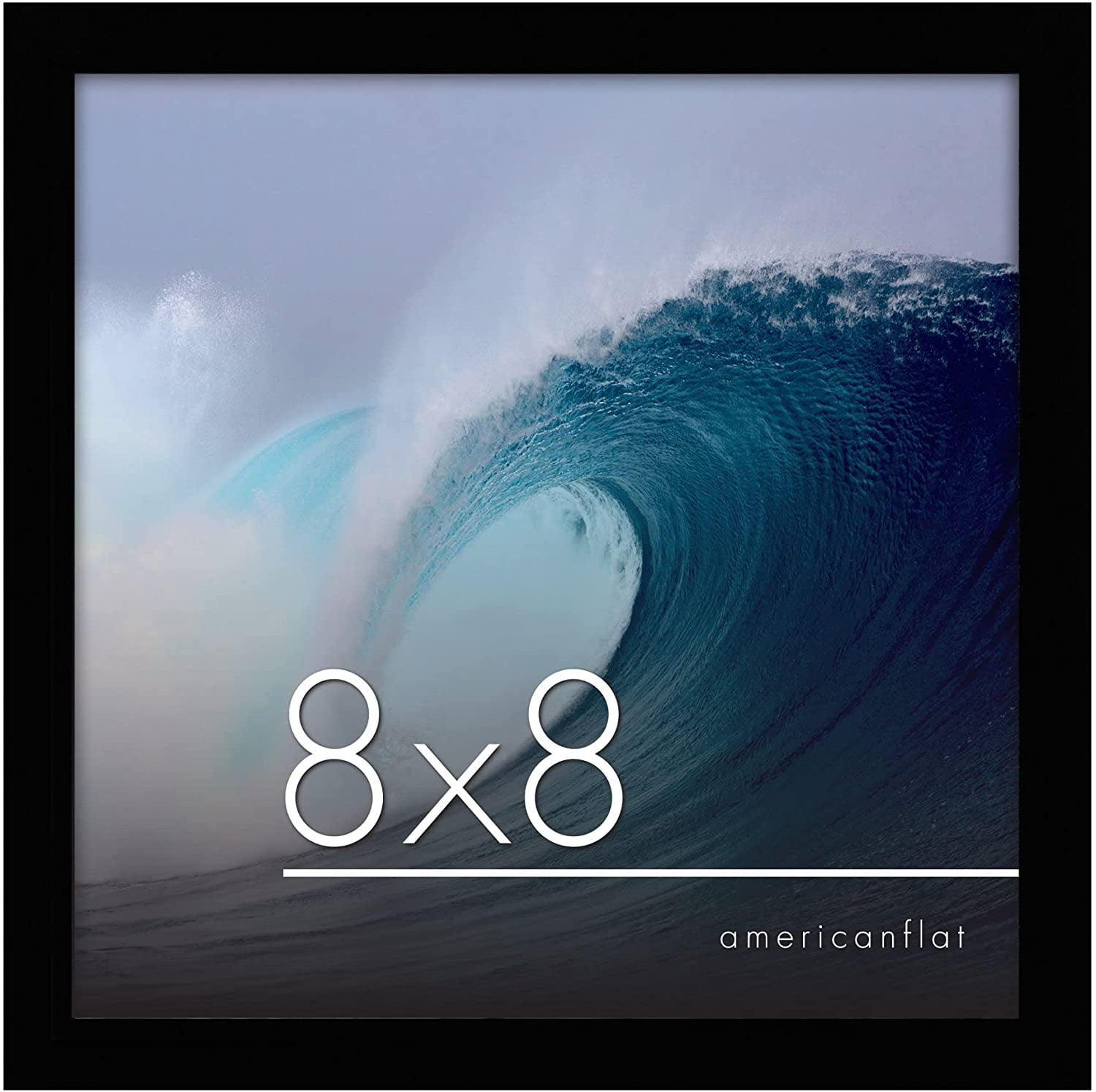 Americanflat 8x8 Picture Frame in Black - Composite Wood with Shatter ...