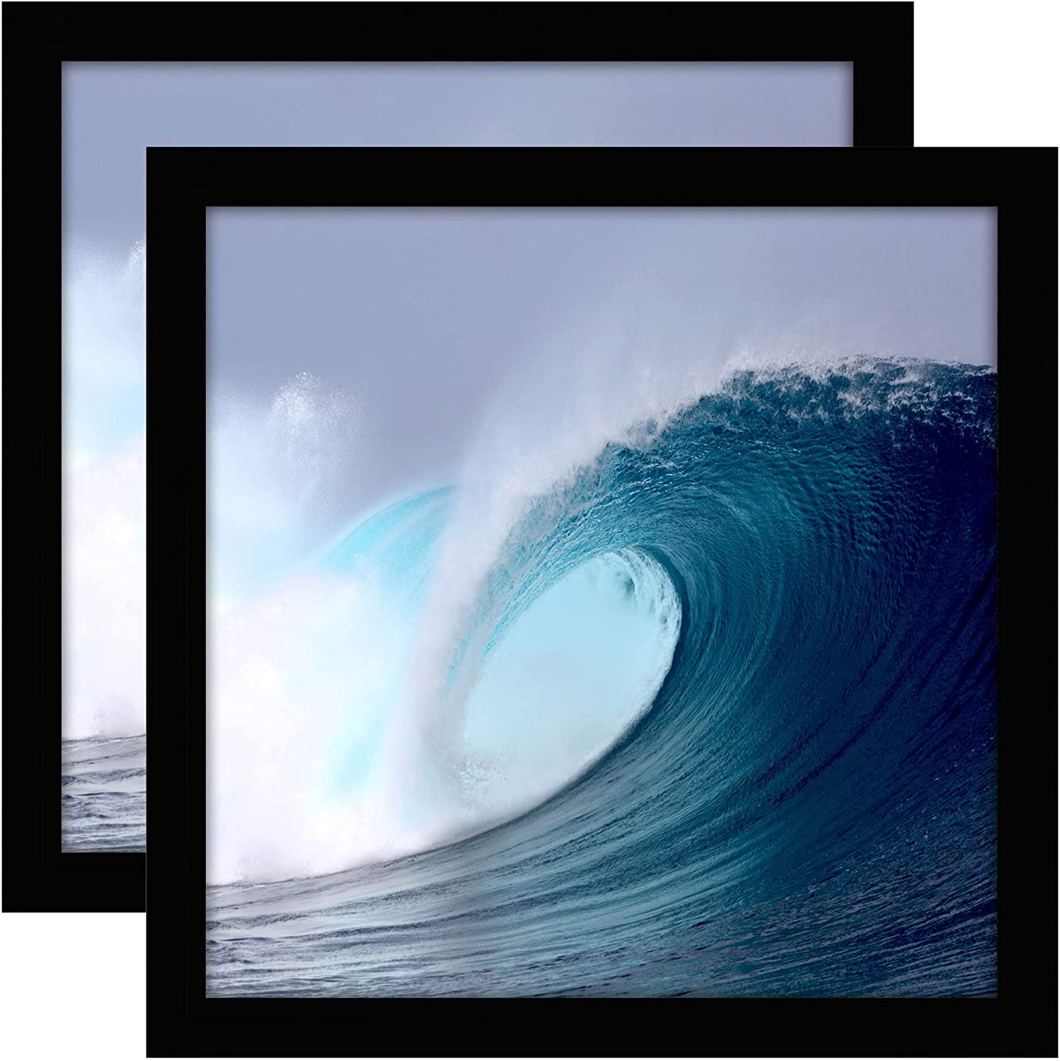 Americanflat 8x8 Picture Frame with Mat For 4x4, MDF Wood and Shatter ...