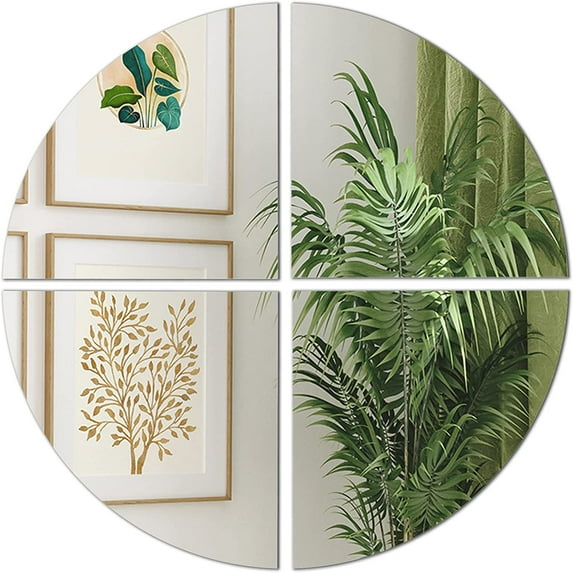 Americanflat Adhesive Mirror Tiles - Four Quarters Circular Design ...