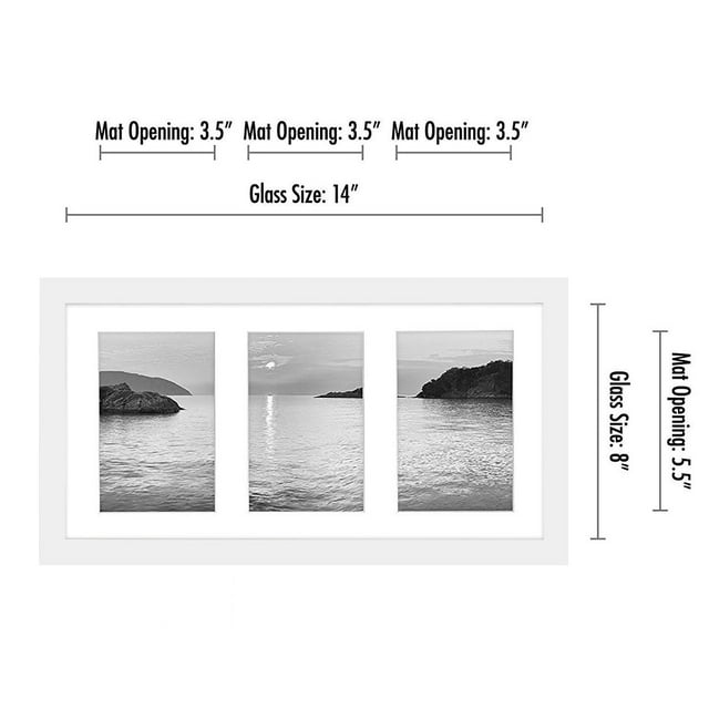 Americanflat Collage Picture Frame in White - Display Three 4x6 Inch ...