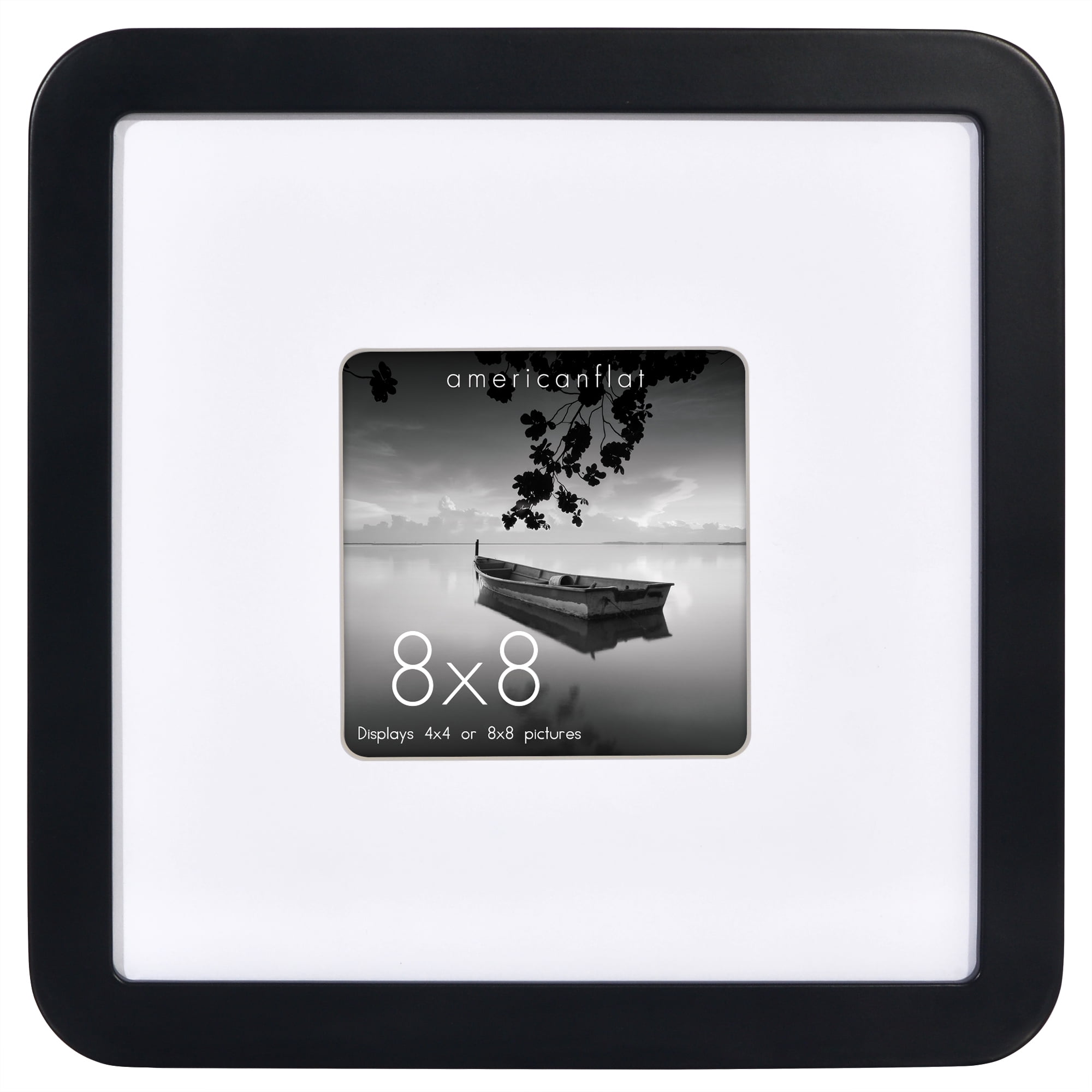 Americanflat Curved Corner Photo Frame With Mat & Shatter-Resistant ...