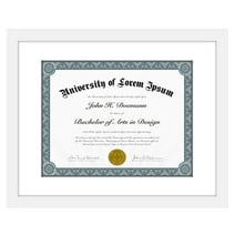 Lawrence Frames Walnut Wood & Silver 11x14 Matted to 8.5x11 Document/Diploma/Certificate Picture ...