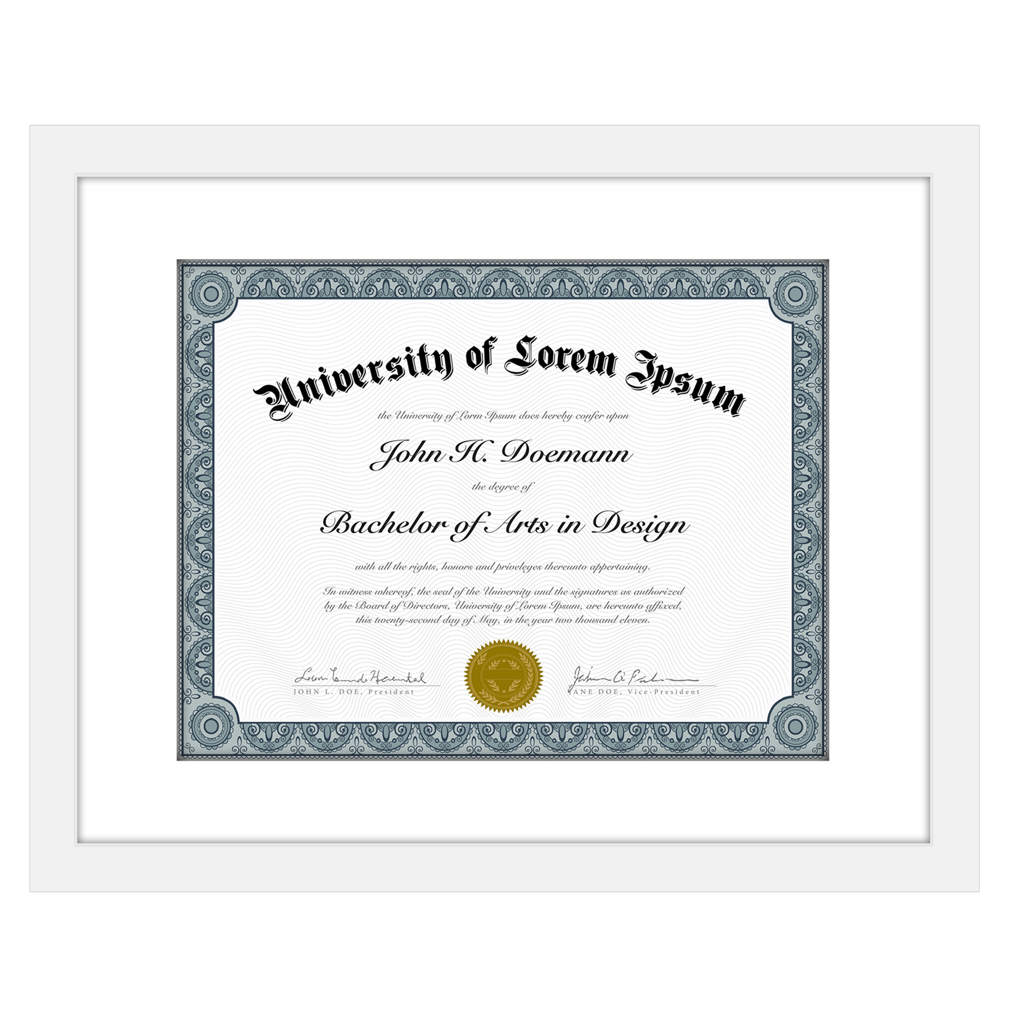 University of Nevada 8.5" x 11" Gold Embossed Diploma Frame with Campus ...