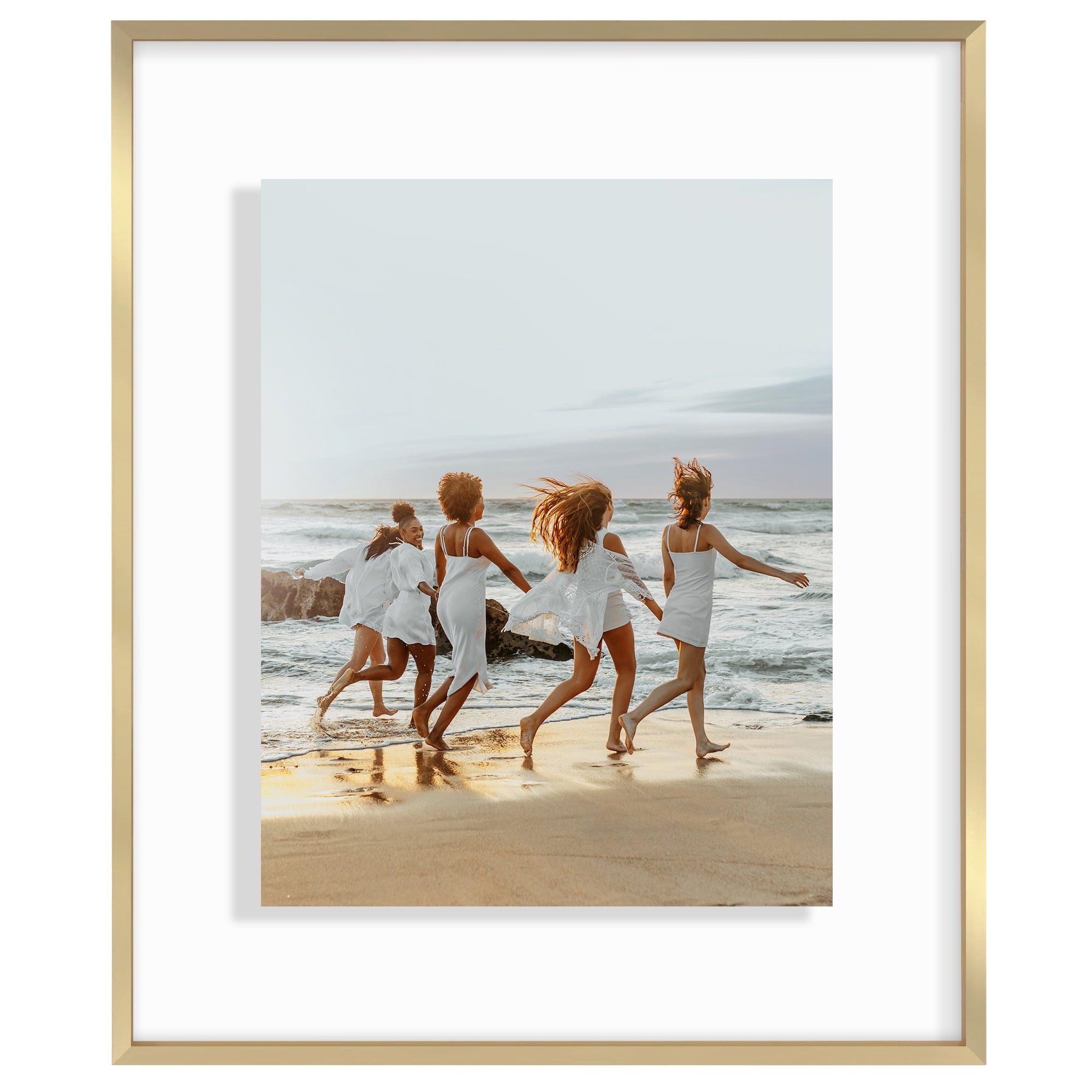 Americanflat Sleek Aluminum Floating Picture Frame - 16" x 20" - Gold ...