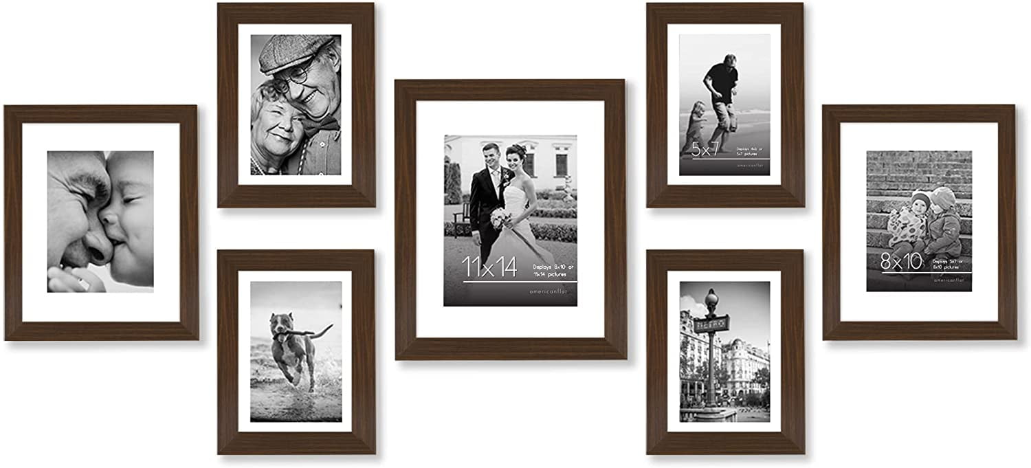 Americanflat Picture Frame Set, 7 Pieces with One 11x14; Two 8x10; and ...