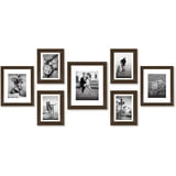 Americanflat Picture Frame Set, 7 Pieces with One 11x14; Two 8x10; and Four 5x7, Walnut ...