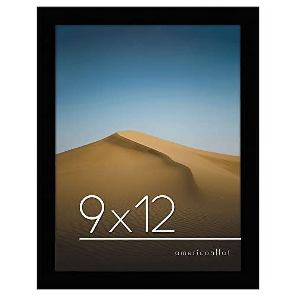 Americanflat 9x12 Picture Frame in Black - Engineered Wood Photo Frame ...