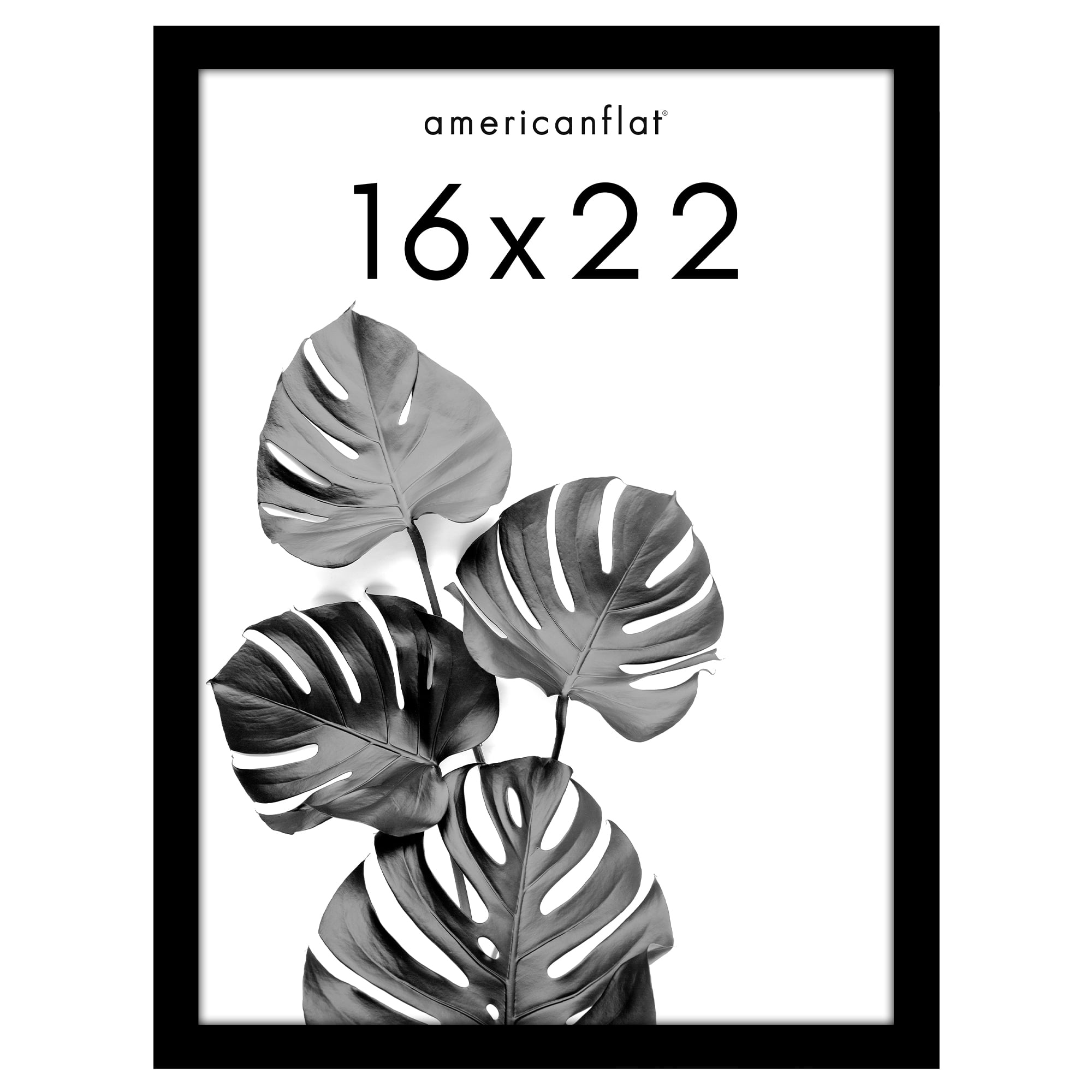 Americanflat 16x22 Black Wooden Poster Frame with Plexiglass Cover for ...