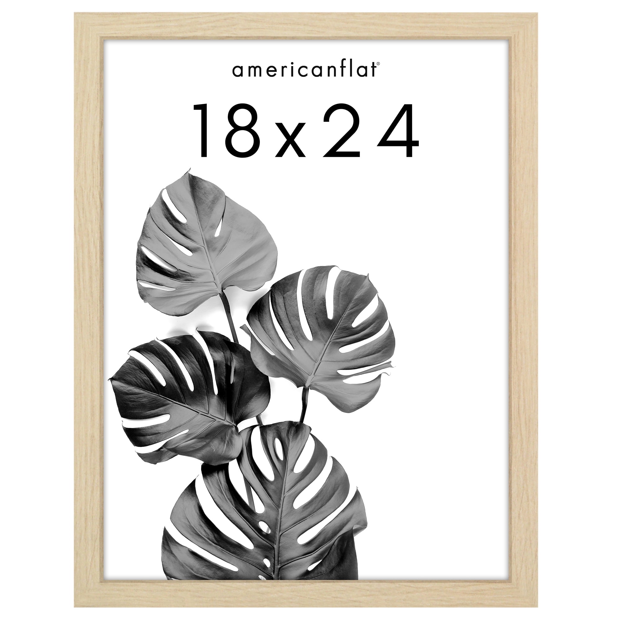 Americanflat Poster Frame 18"x24" inches - Natural Oak Wooden Picture ...