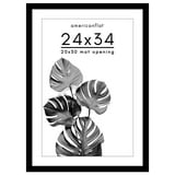 Americanflat Poster Frame 24x34 inches with 20x30 Mat - Black Wooden ...