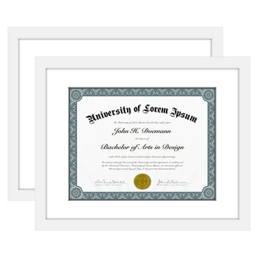 Lawrence Frames Black & Silver 11x14 Matted to 8.5x11 Document/Diploma/Certificate Picture Frame ...